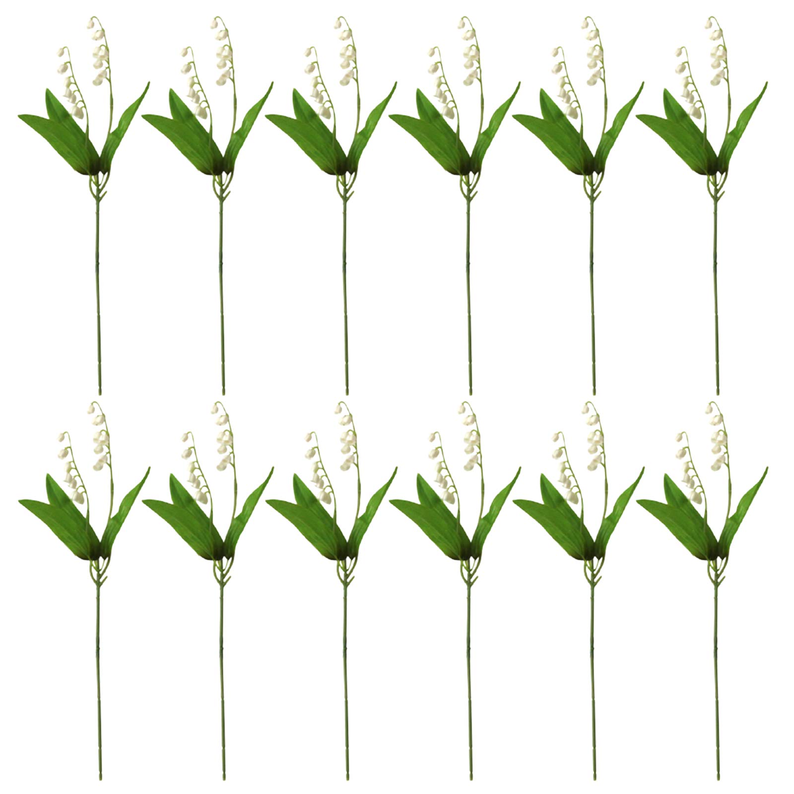 RIABXZ 12 Pcs Lily of The Valley, Artificial Lily of The Valley Flowers Arrangement Bundle for Wedding Bouquet Home Garden Decor White Wedding Artificial Flowers