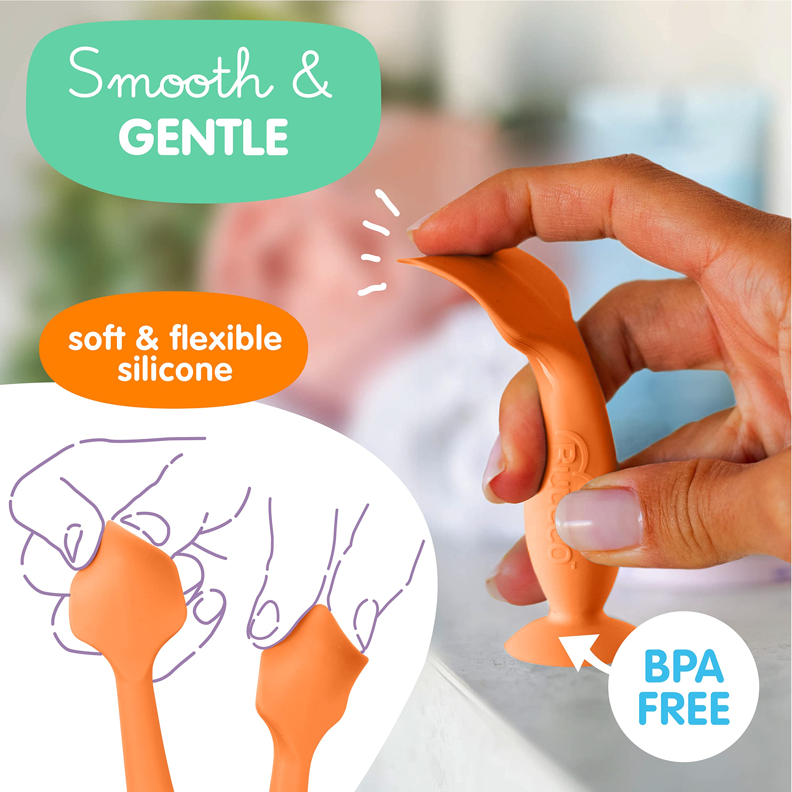 Bumco Mini Diaper Cream Spatula with Case - BPA-Free Butt Spatula Baby, Soft & Flexible Diaper Spatula, Diaper Cream Applicator, Mom-Invented Baby Must Haves, Diaper Bag Essentials, Butt Paste Spatula