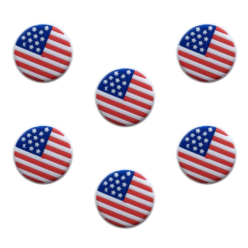 Amosfun 12PCS Tennis Racket Vibration Silicone American Flag Tennis Racquet Shock Absorbers Tennis Racket Strings Dampers for Player