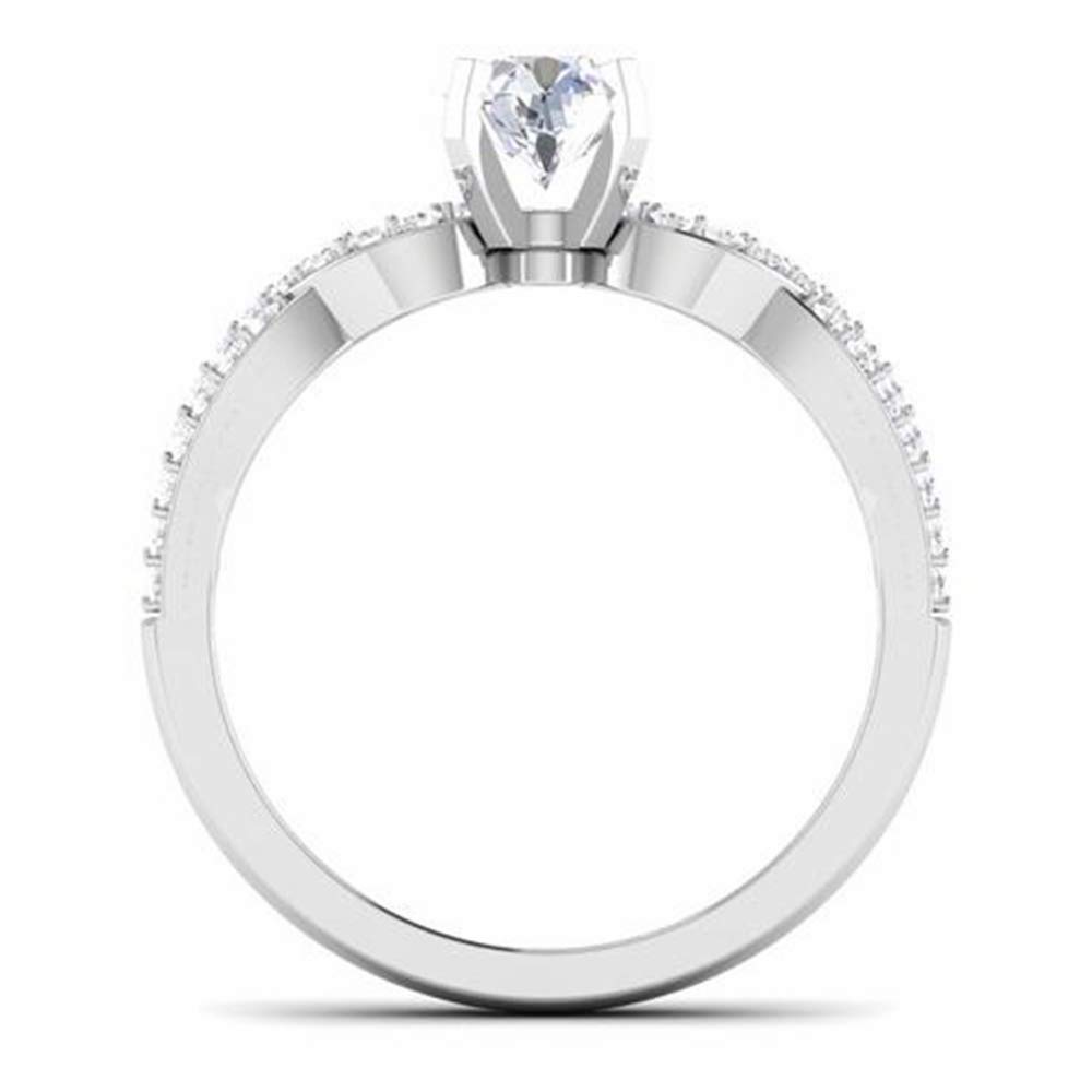 Aihpos Twisted Infinity Engagement Rings for Women Platinum Plated Silver, 1-1/4 Carat(ctw) Round Moissanite Anniversary Wedding Promise Rings (6)