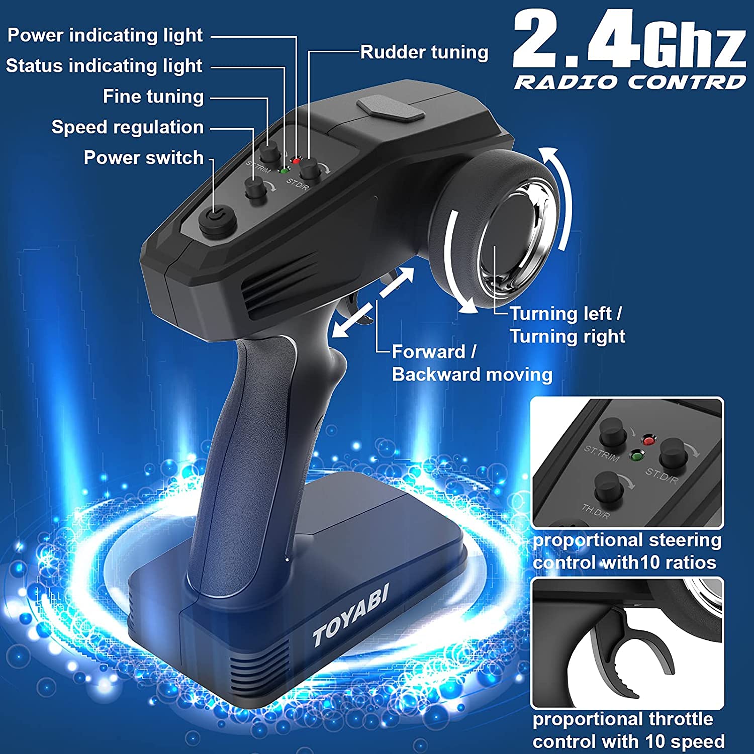 Gizmovine RC CAR, Off-Road Remote Control Truck, 2.4GHz 25 MPH 4WD All-Terrain Hobby Remote Control Car, High-Speed Waterproof RC Car with 2 Rechargeable Batteries