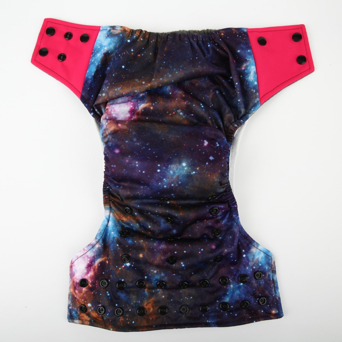Sigzagor Baby AIll in One Night AIO Cloth Diaper Nappy Sewn in 5 Layer Insert Reusable Washable for Girls (Galaxy)