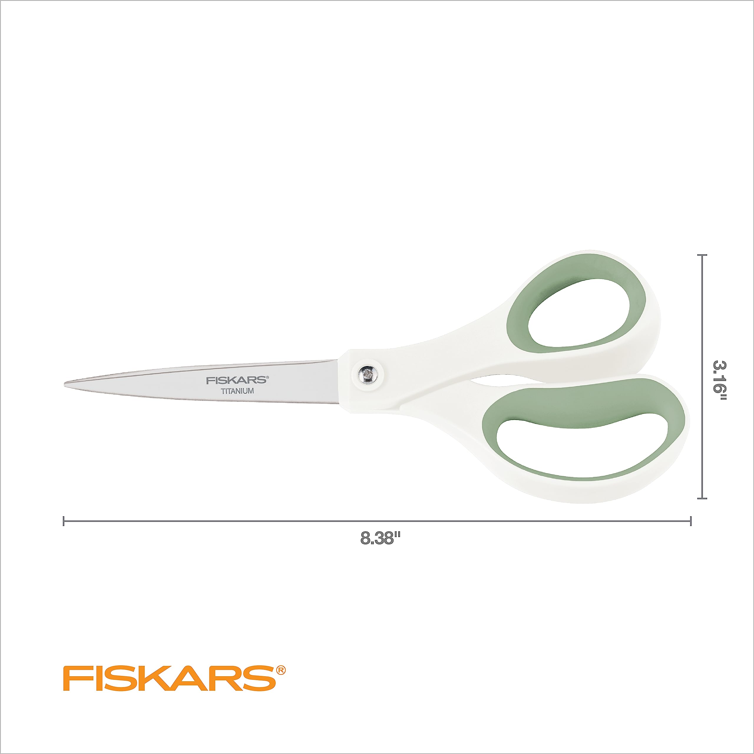 Fiskars Everyday Softgrip Titanium Fashion Scissors (8") - 2pk - Forest Fern
