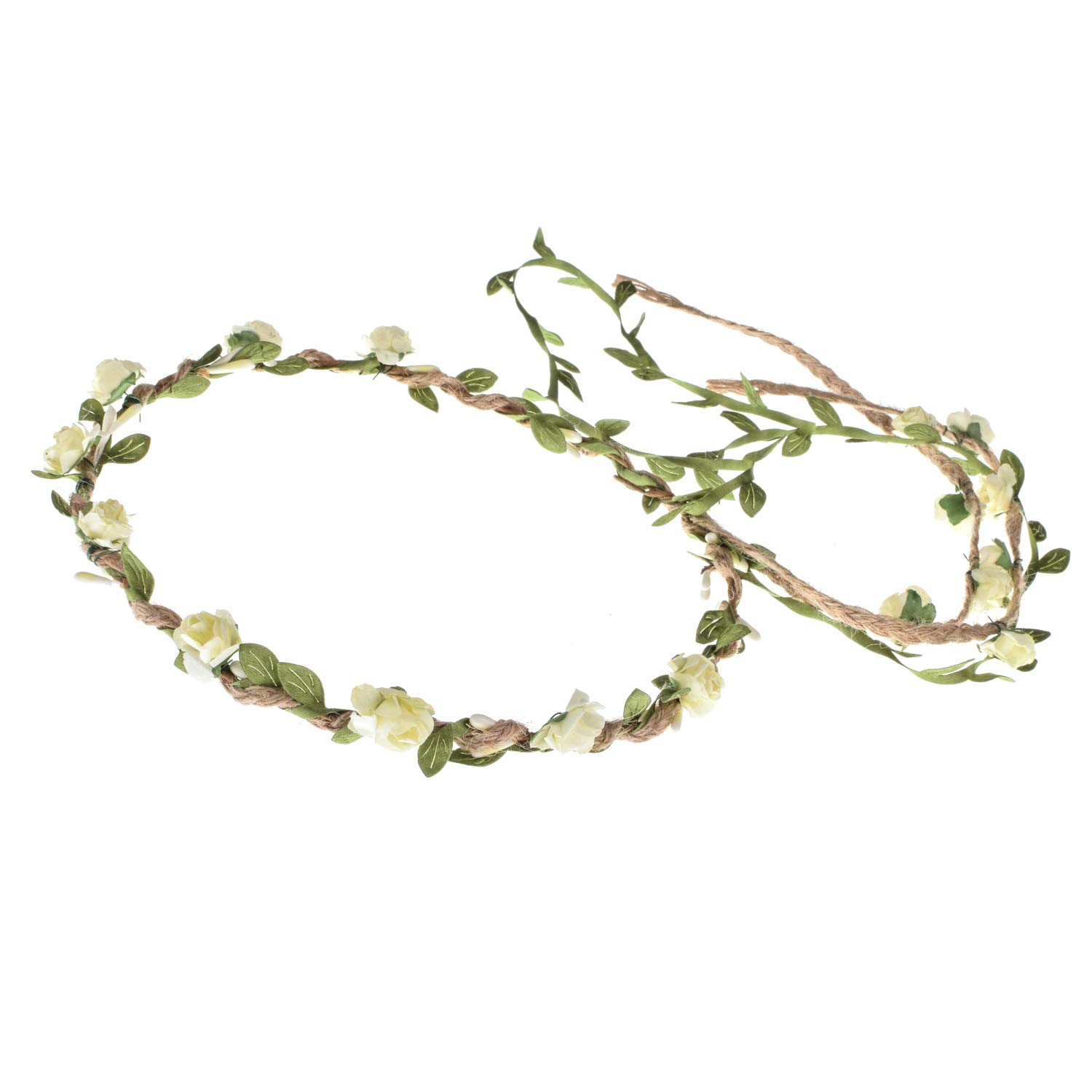 DDazzling Flower Crown Floral Wreath Headband Floral Garland Headbands photo props (Ivory)