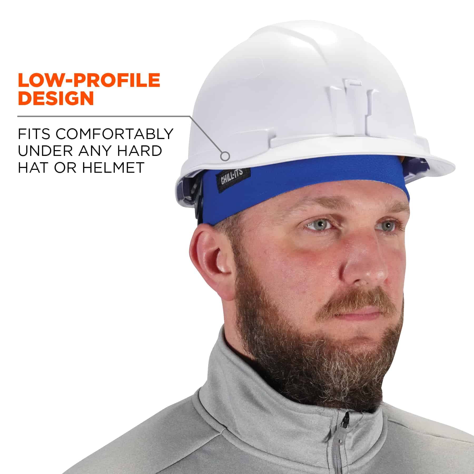 Ergodyne Chill Its 6630 Skull Cap, Lined with Terry Cloth Sweatband, Sweat Wicking, Blue