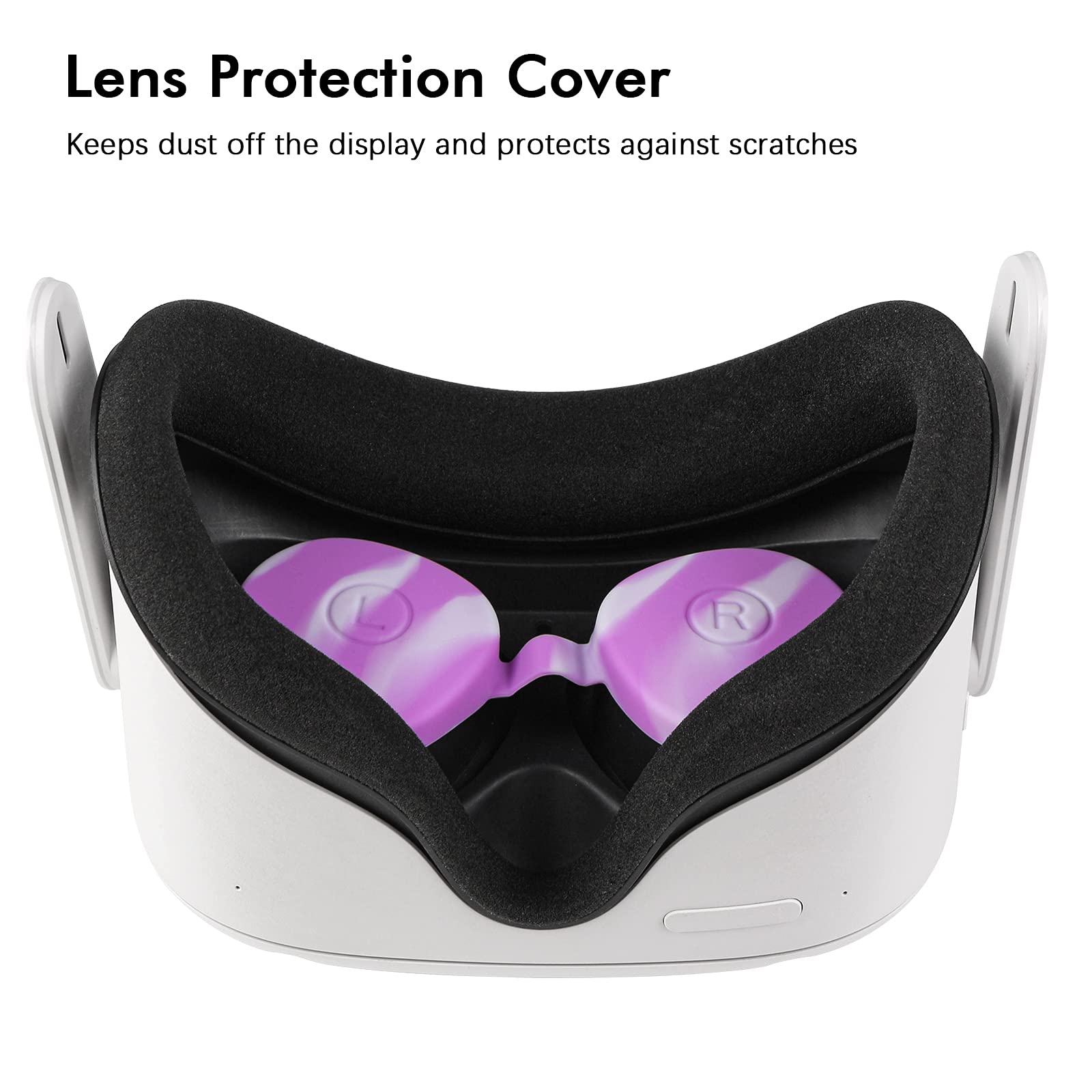 Accessories for Oculus Quest 2, with VR Face Cover,Touch Controller Grip Cover and VR Lens Protective Cover, Made of Premium Silicone Material,VR Headset Accessories Sweatproof and Comfort(Pink)