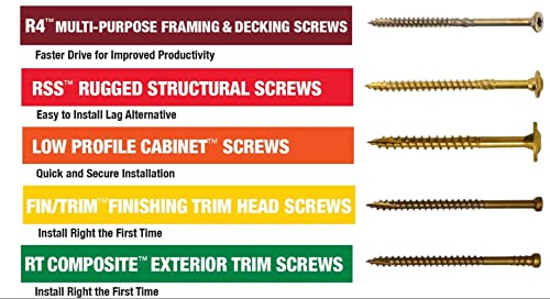 GRK 772691167309 8 x 2-1/2" Fasteners 16730 FIN/Trim Screws 605CT, Gold, 605 Count