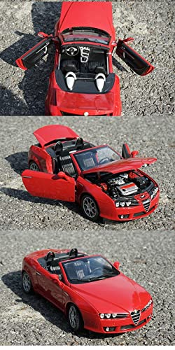 APLIQE Scale Model Vehicles for Alfa Romeo Spider Roadster Alloy Simulation Car Model Souvenir 1:18 Sophisticated Gift Choice