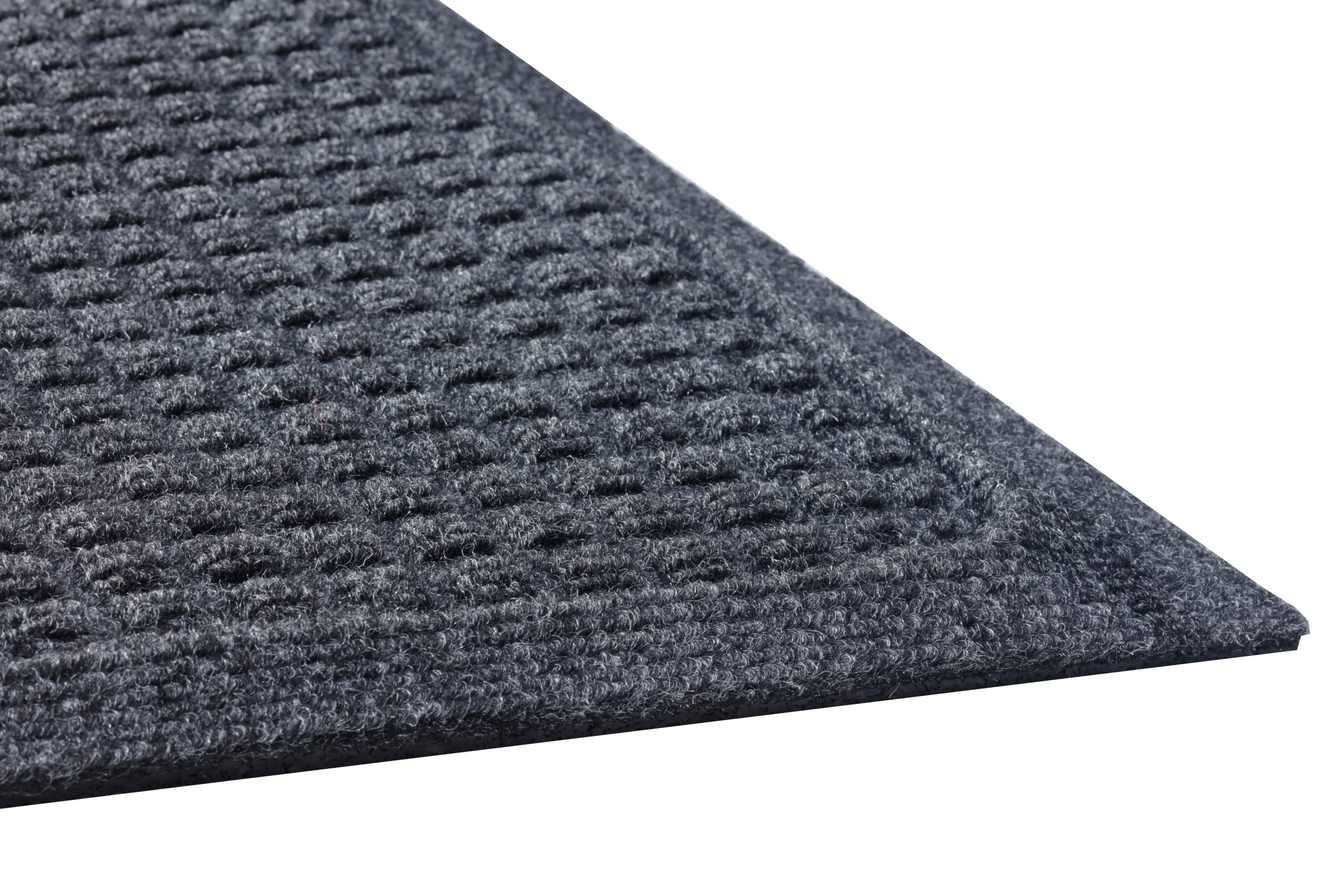 Guardian Floor Protection EGDFB030504 EcoGuard Diamond Indoor Wiper Floor Mat, Recycled Plactic and Rubber, 3" Length, 5' Width, Charcoal Black
