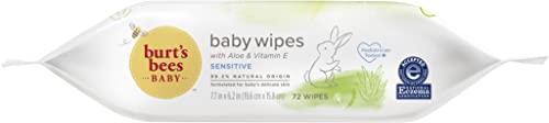 Burt's Bees Baby Chlorine-Free Wipes, 72 Count (Pack of 1) - Packaging May Vary