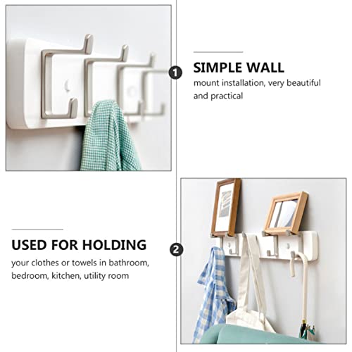 Cabilock Hat Hanger 1 Set Towel Bedroom Hanging Hangers Hat Khaki for Use Rack Duty White Wall Hanger Bathroom Heavy Key Kitchen Self Coat Wooden Hook Clothes Dorm Hooks Mounted Ceiling Ceiling Hook