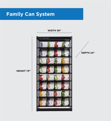 Can Rotation Organizer | Large Canned Food Organizer For Pantry | Black Large Food Rotation System | Harvest | Shelf Reliance (Can Rotation Organizer 109-117 oz (Large))