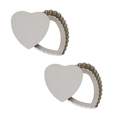 Cabilock Pancake Mold Cake Pan 2pcs Heart Mold Pan Oven Roasting Pan Baking Pan Kitchen Baking Tool Carbon Steel Golden Casserole Cheesecake Heart Shaped Cake Pans