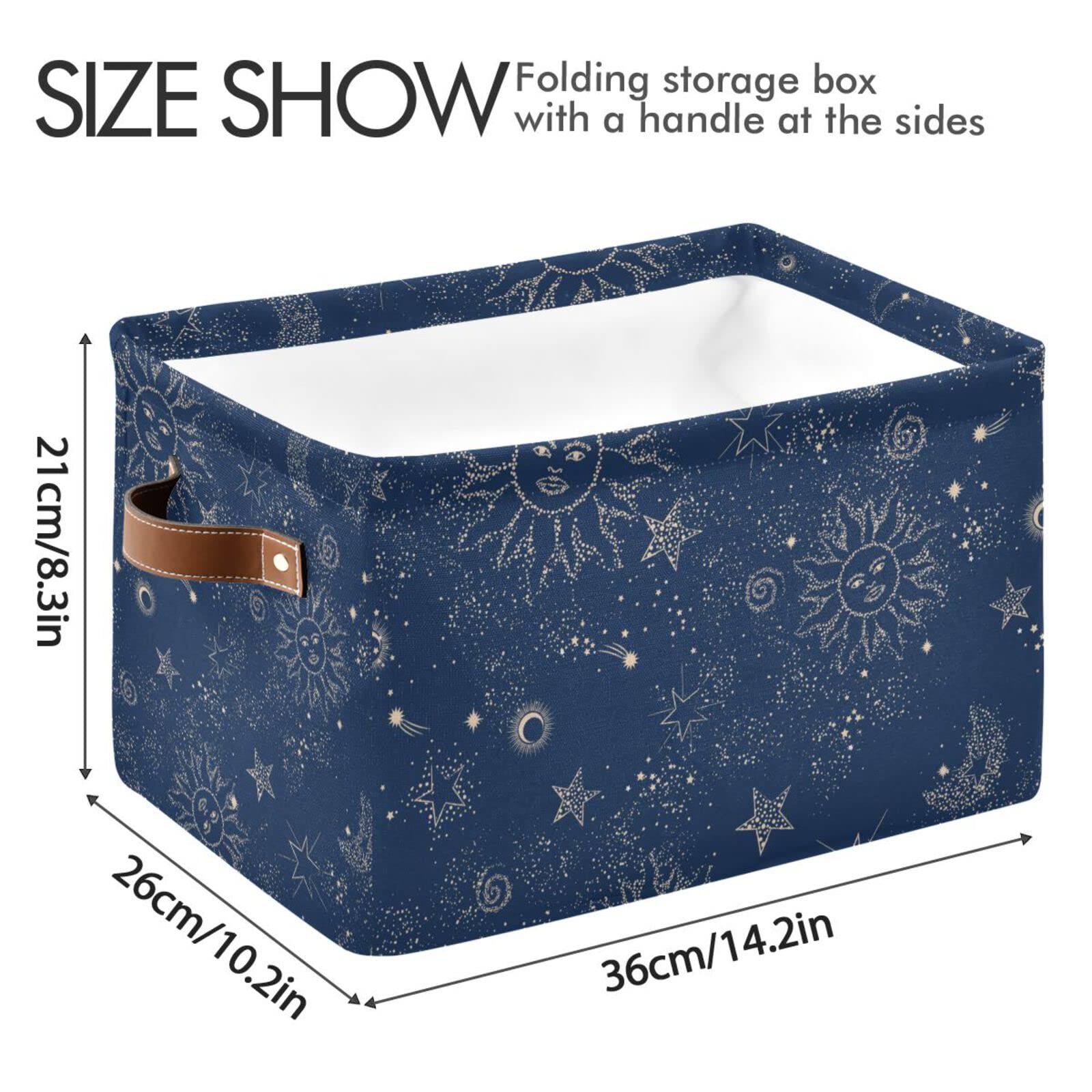 ALAZA Galaxy Fabric Storage Basket for Shelves Toy Nursery Storage Bin for Organizing Laundry Hamper with Handles, Space Galaxy Star,FSB242