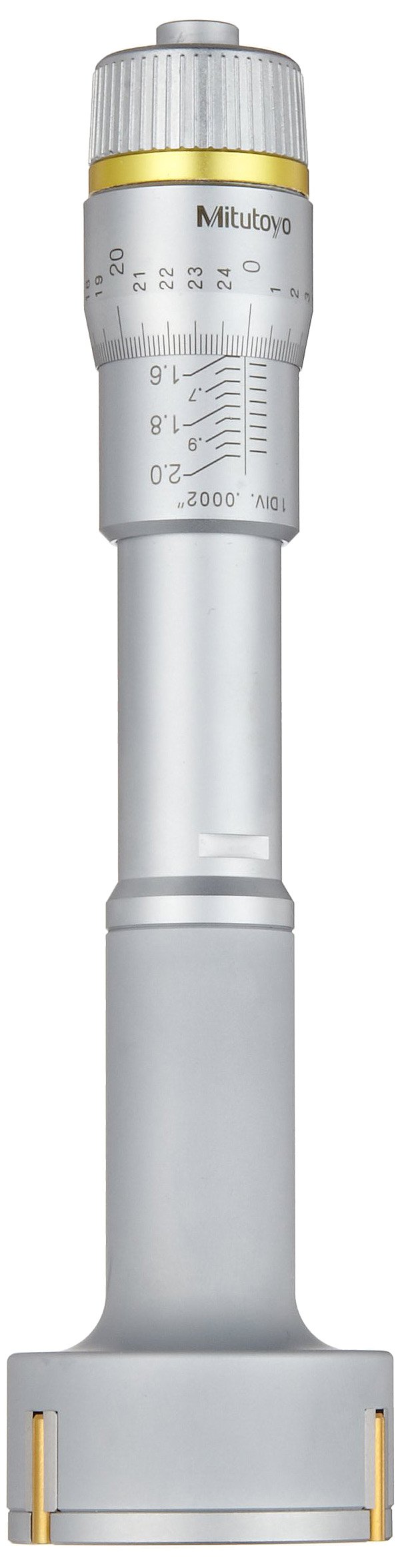 Mitutoyo 368-273 Holtest Vernier Inside Micrometer, Three-Point, 3.5-4" Range, 0.0002" Graduation, +/-0.00015" Accuracy
