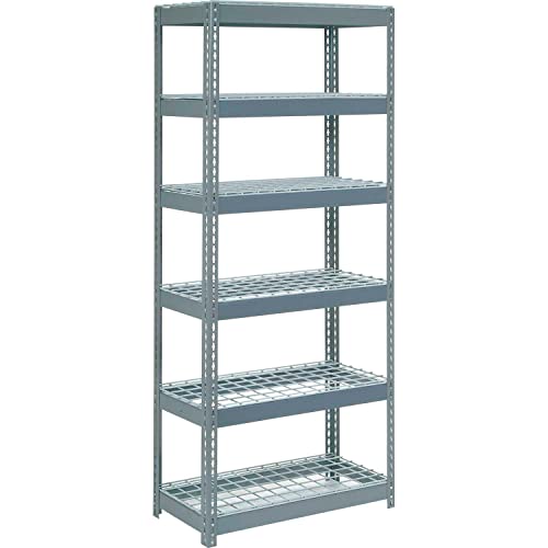 Global Industrial Extra Heavy Duty Shelving 36"W x 24"D x 96"H With 6 Shelves, Wire Deck, Gry
