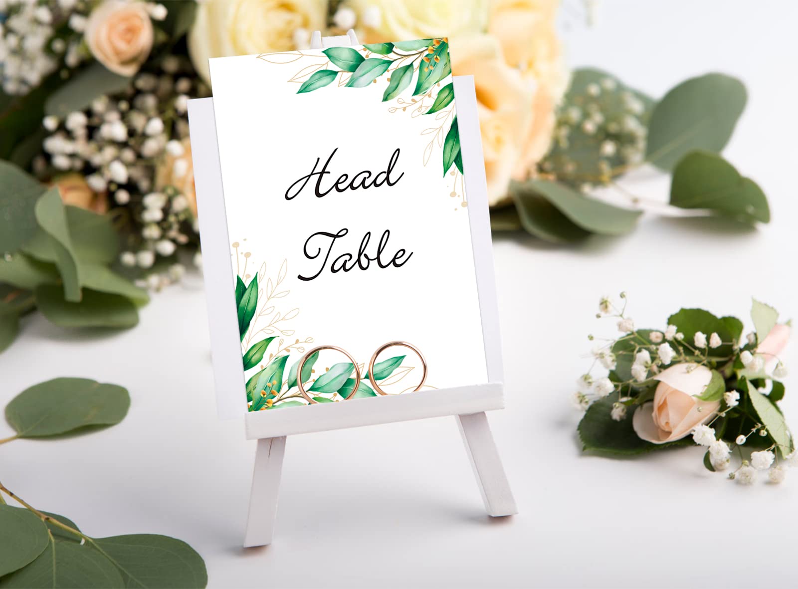SICOHOME Wedding Table Numbers Cards 1-30 with Head Table Numbers Greenery Table Cards Double Sided Party Table Numbers for Wedding Reception Baby Shower Birthday Bridal Party Anniversary Banquets