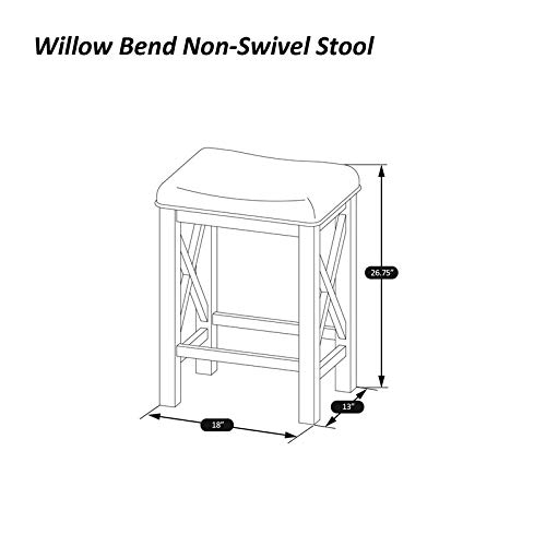 Hillsdale Furniture Willow Bend Stationary Backless Counter Height Stools, Set of 2, Antique Brown Walnut