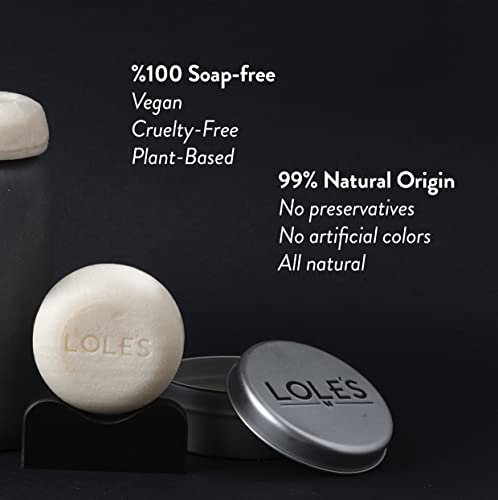 LOLE'S Shampoo Bar and Conditioner, 2in1 Men's Care for Cleaning Hair, Body and Beard, Coconut Scent, 99% Natural Origin, Sustainably Sourced, 3.5Oz