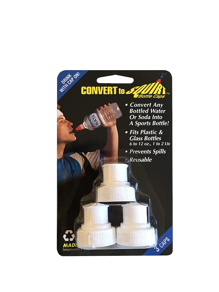 ConvertToSquirt Bottle Caps, Push Pull Water bottle Caps, 3 Pack