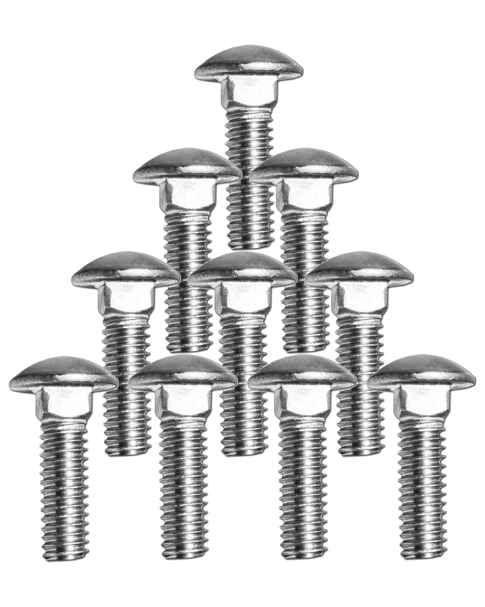 Stainless Steel Bolt Carriage Bolts Screws Pack Silver Lag Bolts Round Head Fasteners Carriage Bolt Elevator Bolts Full Thread 5/16-18 X 4-1/2" (10 Pcs) Super-Deals-Shop