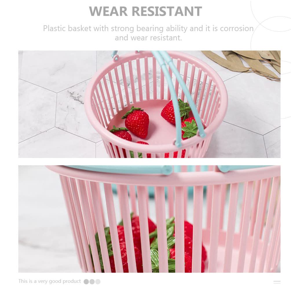 Cabilock 3pcs Storage Basket Shower Mesh Mini Containers Kids Outdoor Playset Small Plastic Container Mini Basket Egg Toy Storage Bins Bathroom Basket Pink Pp Multifunction Round Sieve