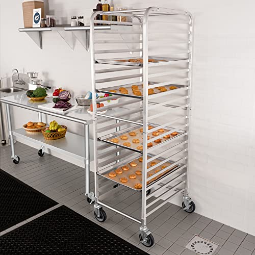 HARDURA 20 Tier Bun Pan Rack, Bakery Rack with Casters, NSF Home Commercial Kitchen, Aluminum Storage Cooling Sheet Pan Rack,20"x26"x69"H
