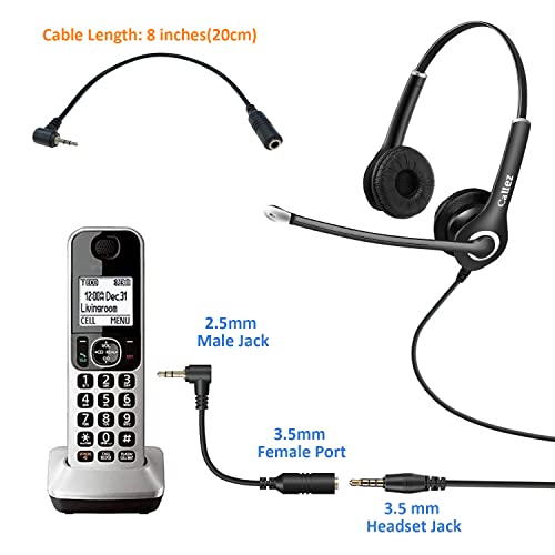 Callez 3.5mm Female to 2.5mm Male Headphone Adapter Cable Connector, Suit for Smartphone Headset Convert to 2.5mm Jack Work for Telephone and Cordless Phones with 2.5mm Headset Jack