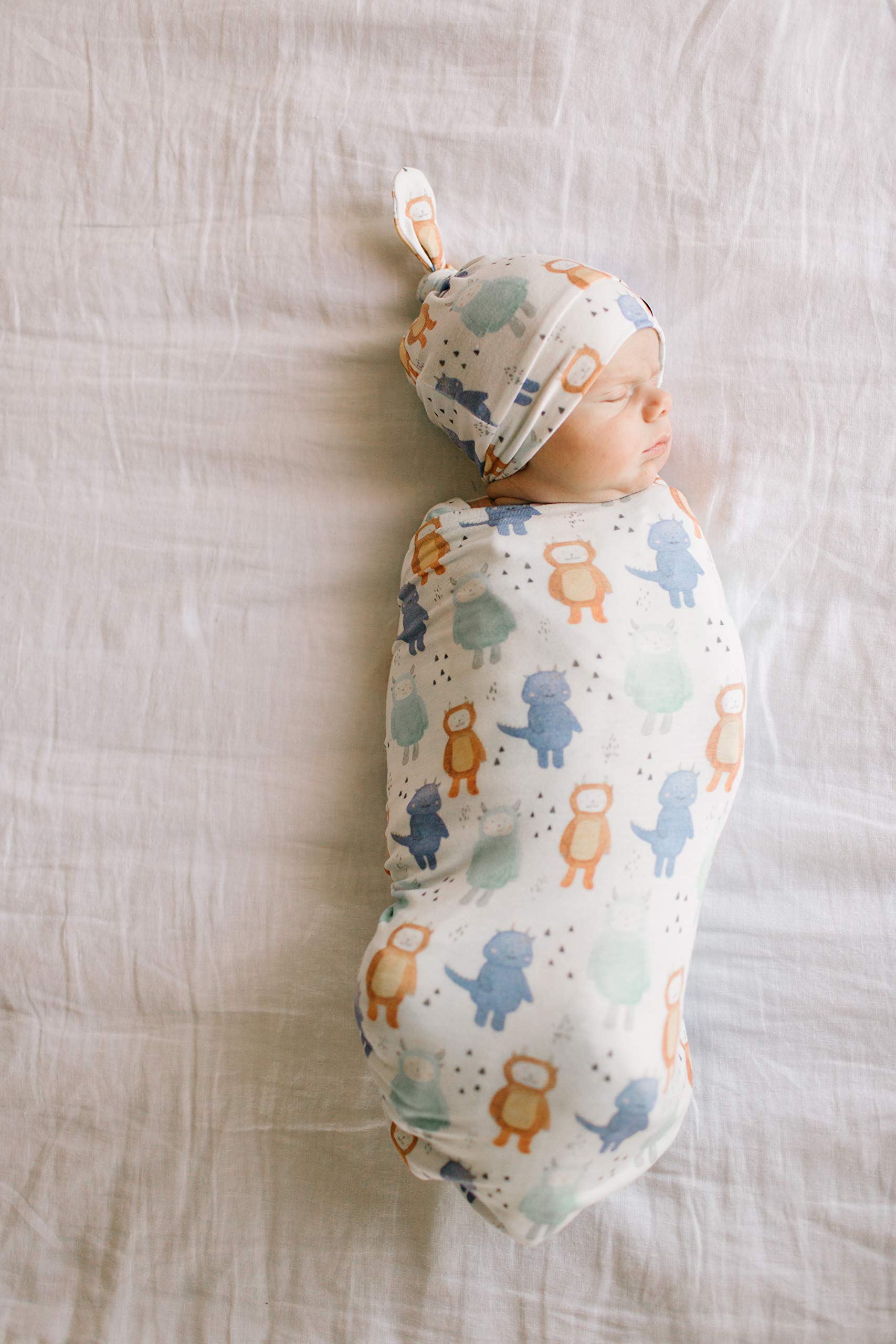 Large Premium Knit Baby Swaddle Receiving Blanket "Max" by Copper Pearl