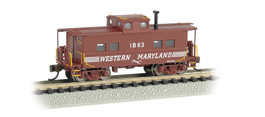 Bachmann Industries #1863 Northeast Steel Caboose Western Maryland (Speed Lettering) Train Car, N Scale
