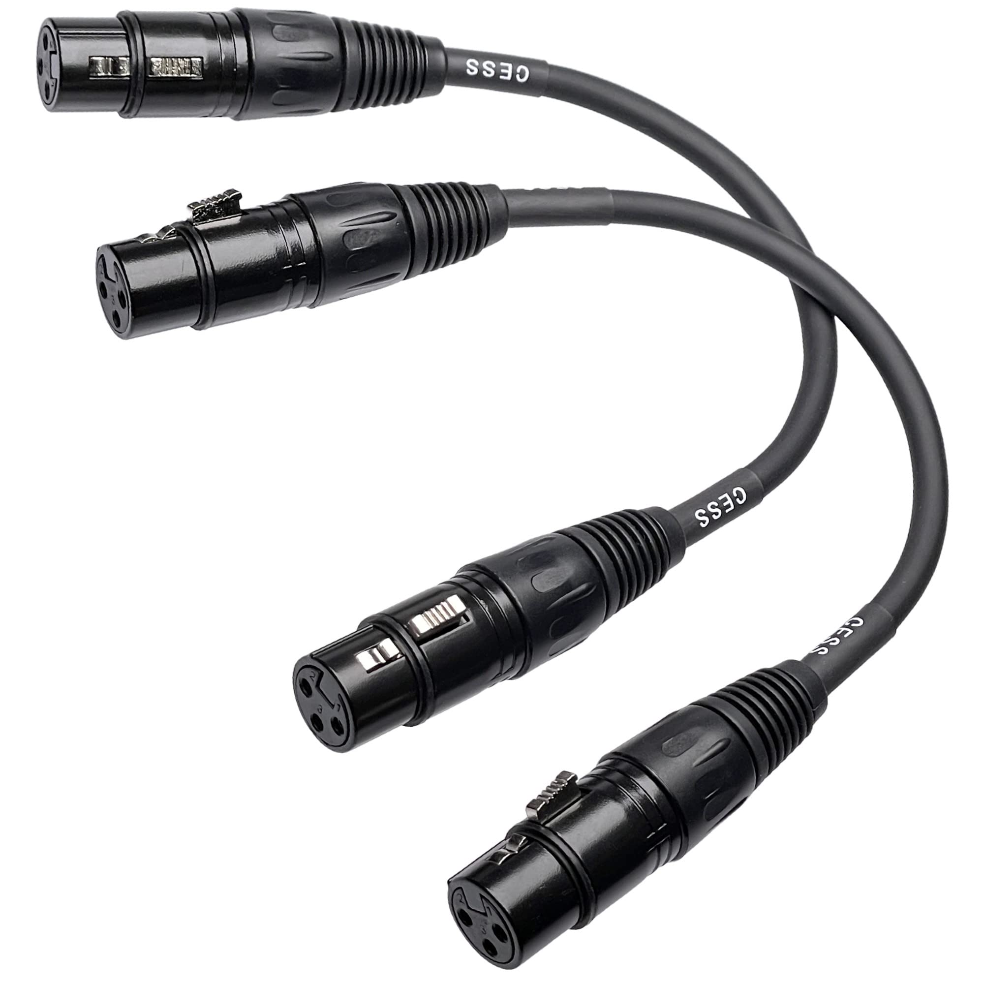 CESS-136 XLR Female to Female 3 Pin Microphone Line/Gender Changer Adapter Cable, 2 Pack