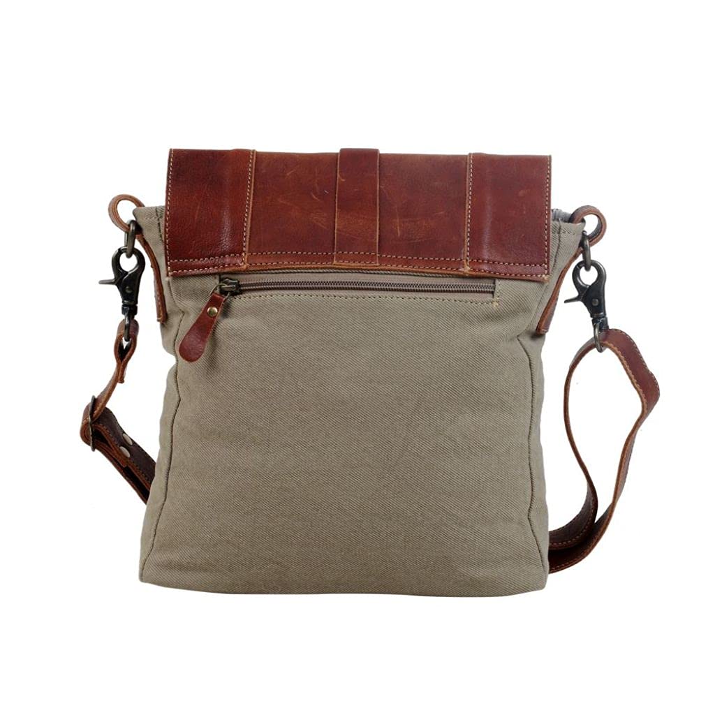 Myra Bag Retro-Inspired Small & Crossbody Bag Upcycled Cotton & Leather S-2859