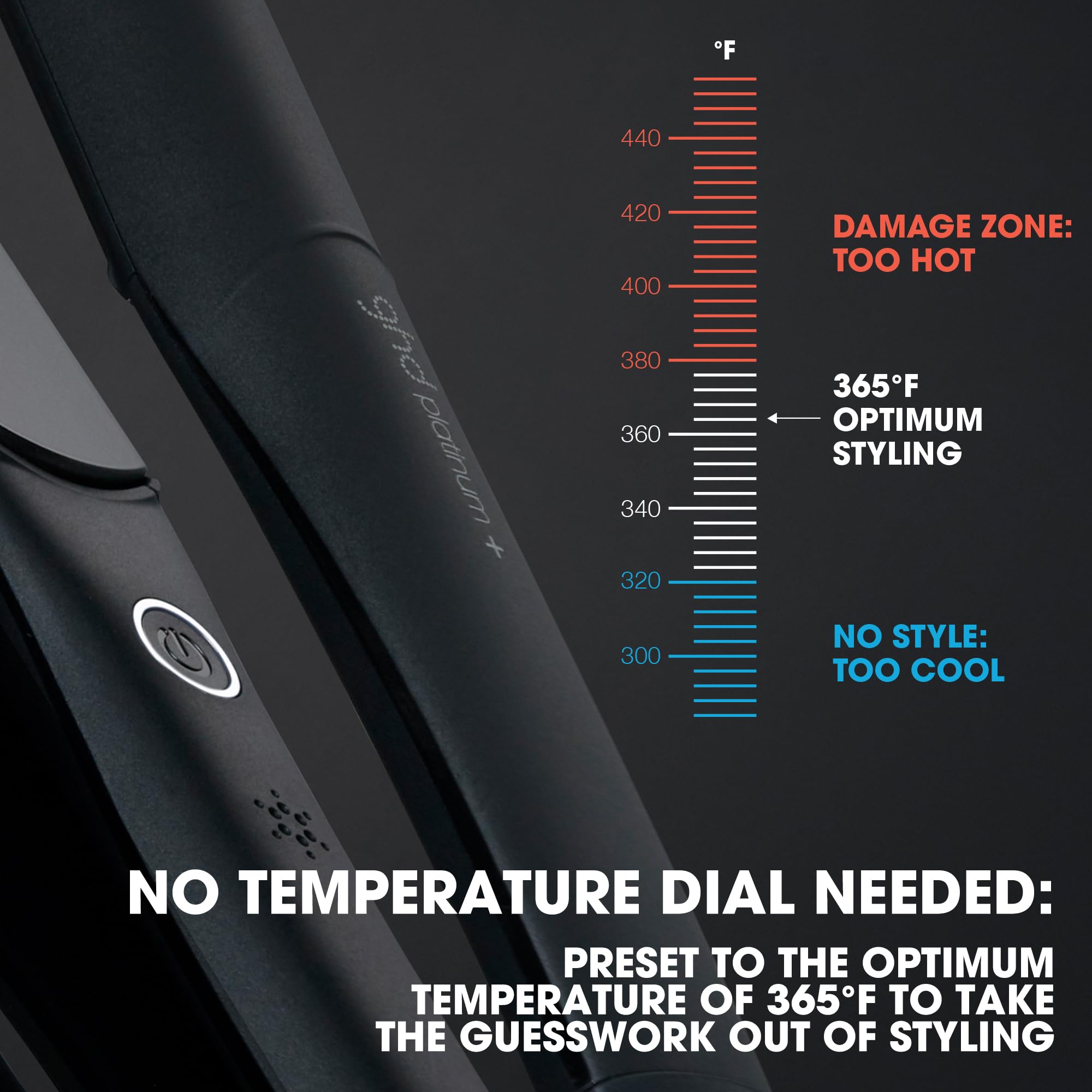 ghd Platinum+ Styler ― 1" Flat Iron Hair Straightener, Professional Ceramic Hair Styling Tool for Stronger Hair, More Shine, & More Color Protection ― Black