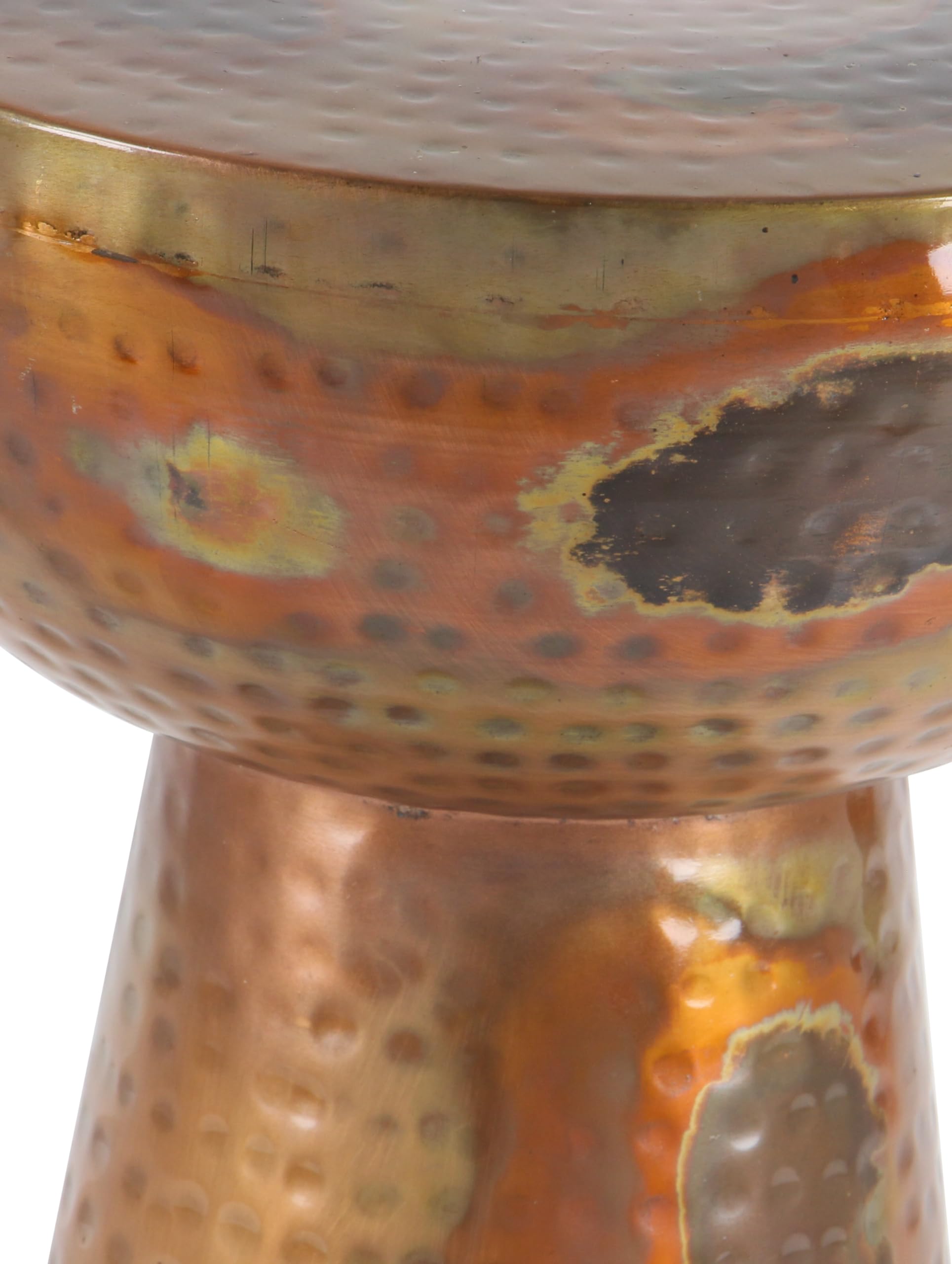 Deco 79 Metal End Accent, Side Table 14" x 14" x 20", Copper