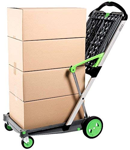 CLAX® Multi use Functional Collapsible carts | Mobile Folding Trolley | Shopping cart with Storage Crate | Platform Truck (Green)