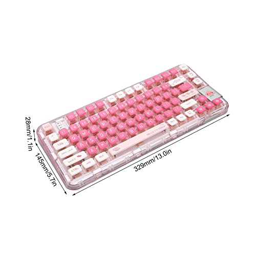 Acogedor RGB Backlit Hot Swappable Pink Mechanical Gaming Keyboard, Triple Mode 2.4G Wireless, Bluetooth, Type C Wired, with 3750mAh Lithium Ion Battery