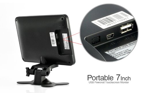 BW Portable 7 Inch USB Powered Touchscreen Monitor - Black