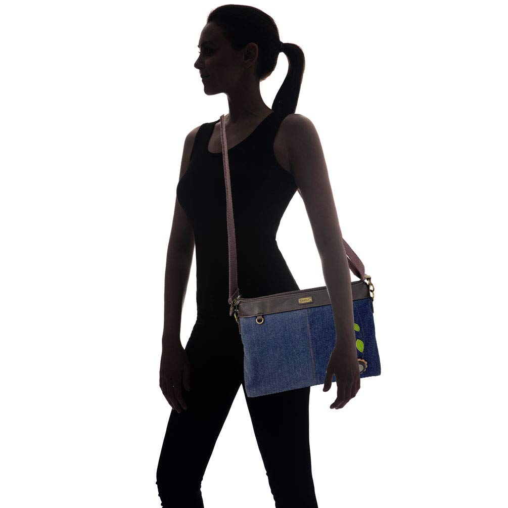 CHALA Denim Convertible Stripe Work Tote in Navy Blue (Metal Slim Cat)