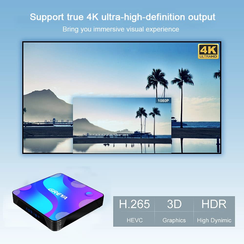 Android TV Box 11.0 Smart TV Box 4GB 32GB Dual Band WiFi Support 4K HDR Smart Streaming Player with Mini Keyboard BT 4.1 H.265 Set Top Box