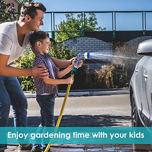 LOKIMSI Garden Hose Nozzle Sprayer,Features 10 Spray Patterns, Thumb Control, On Off Valve for Easy Water Control,Best for Watering Plants,Lawn& Garden,Washing Cars,Cleaning,Showering Pets