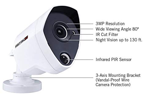 Night Owl Security 1 Pack Extreme HD 3MP Dual Sensor Wired Infrared Camera (White, Replacement Camera Only, No Charger, No Cable)