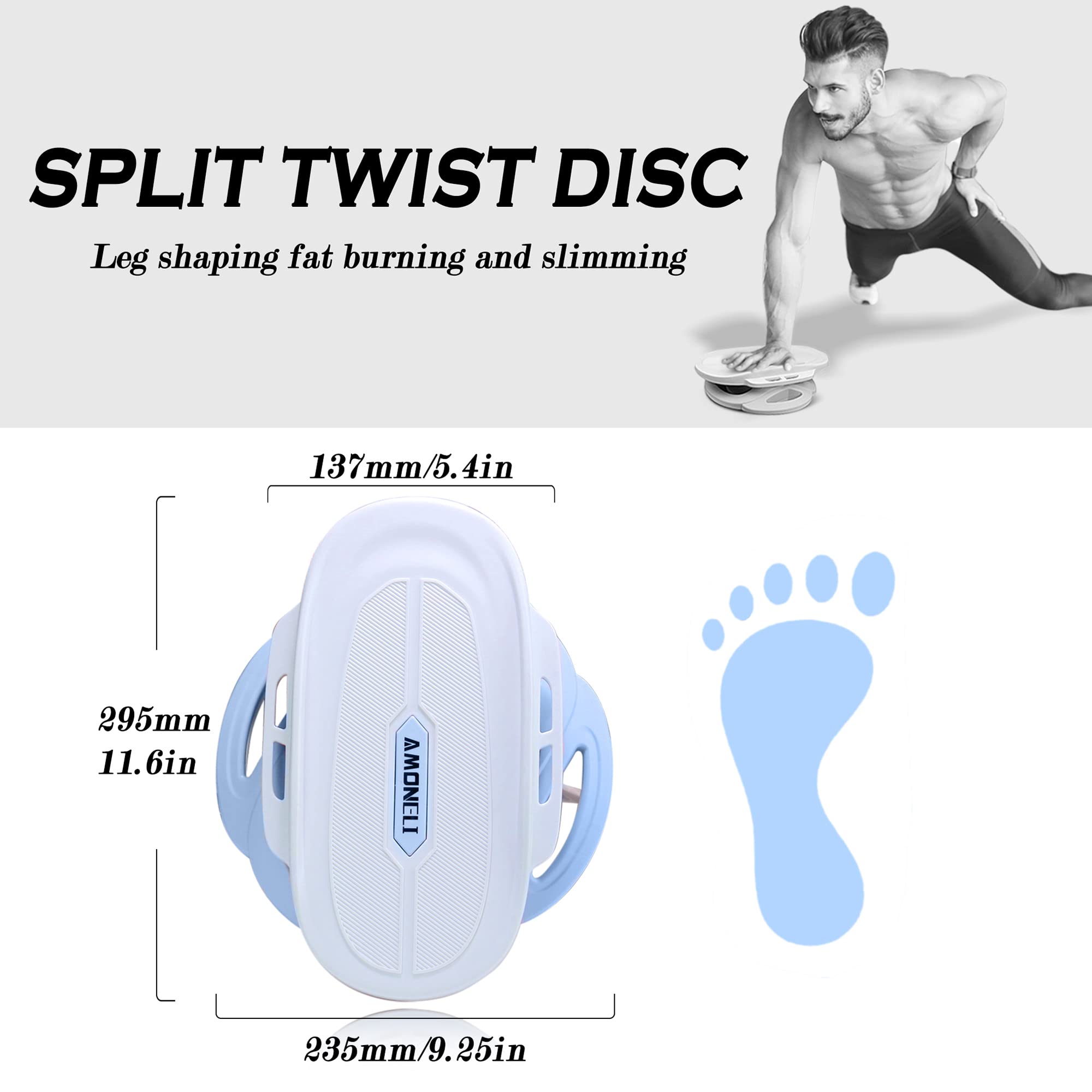 AMONELI Twister Board for Home Gym - Workout Twist Boards for Exercise Twister-Twister Exercise Board -Twisting Waist Exercise Equipment, 2 Pack (blue)