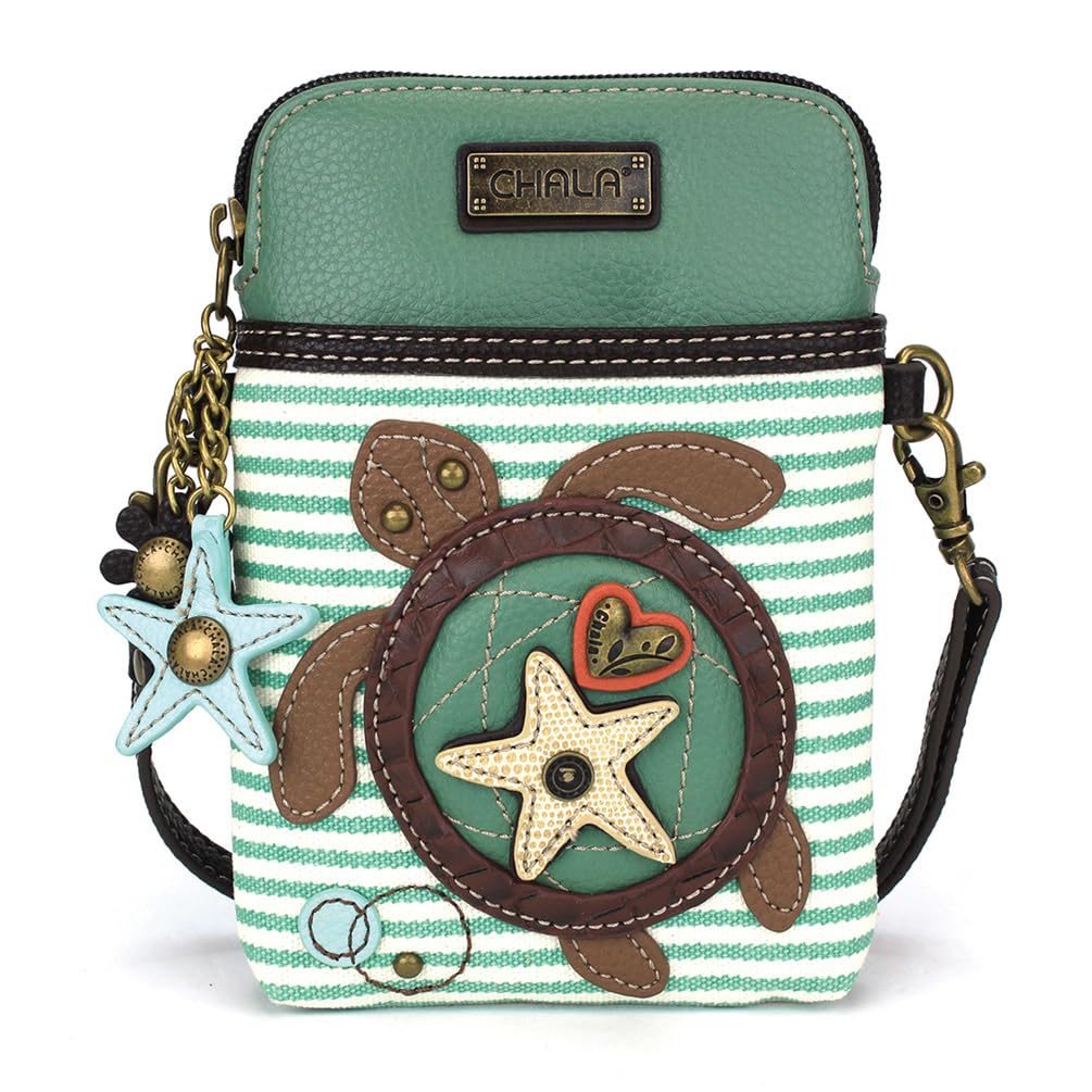 Chala Convertible Cross-body adjustable Straps and Star Zipper Turtle Stripe
