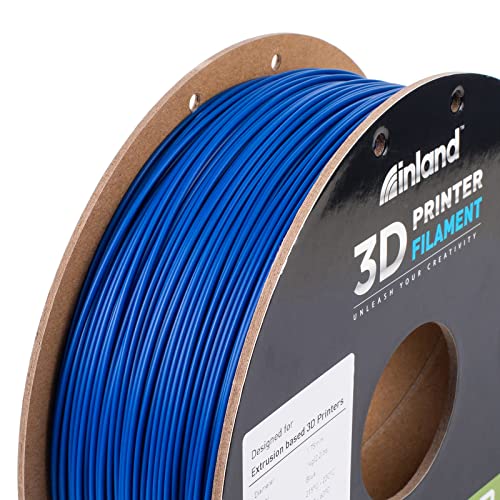 Inland PLA 3D Printer Filament 1.75mm - Dimensional Accuracy +/- 0.03mm - 1kg Cardboard Spool (2.2 lbs) β Fits Most FDM/FFF Printers β Odor Free, Clog Free Filaments - Blue