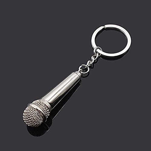 ARFUKA Keychain Microphone Pendant Keyring Creative Gift for Music Lover Gift, Bag Charm, Fashion Accessory