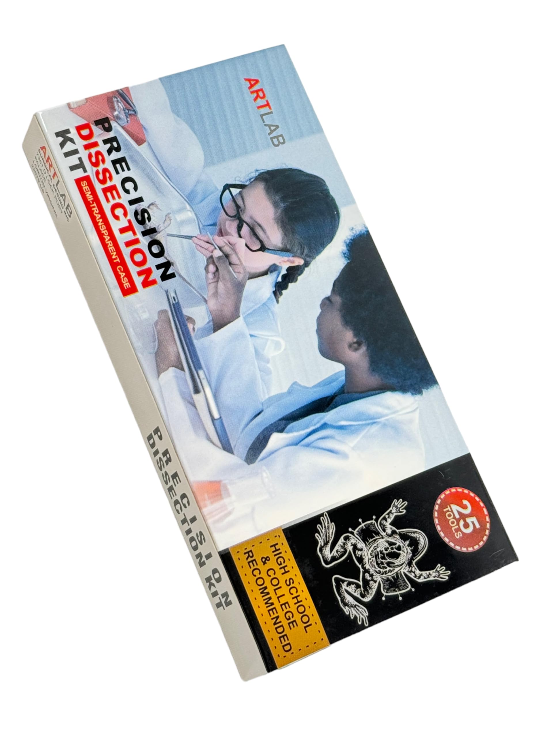 ArTLaB Premium -Precision Dissecting Dissection Kit 25 Piece Biology Dissecting Kit -Stainless Steel Instruments Scalpel handle Blades & T-Pins Biology Students & Faculty Autoclavable Transparent Case