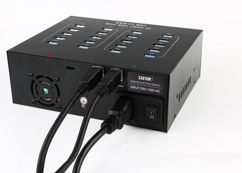 UHPPOTE A-213 Industrial Grade USB 3.0 Hub 20 Port High Speed Data Transfer