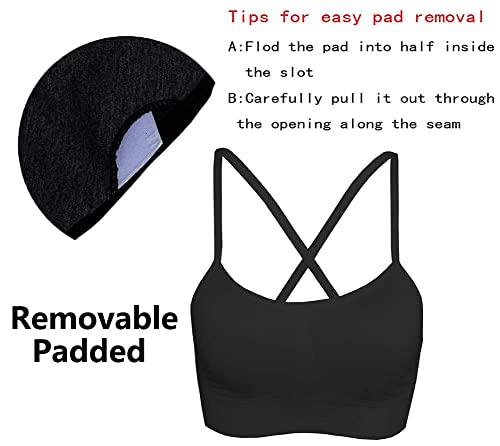 AKAMC Women's Rib-Knit Camisole Sports Bra Athletic Bras for Women Adjustable Straps Yoga Bras,3X-Large