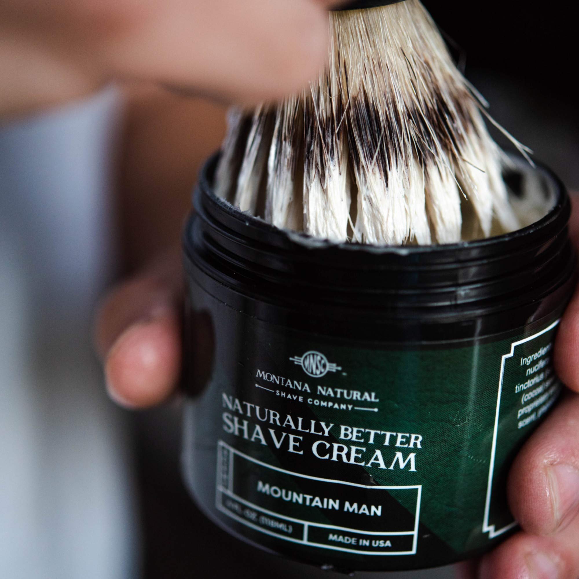 MNSC Smoke Jumper (Pine Tar) Naturally Better Shave Cream - Smooth Shave, Hypoallergenic Sensitive Skin Formula, Softer Skin, Prevents Razor Burn, Handcrafted in USA, All-Natural, Plant-Derived