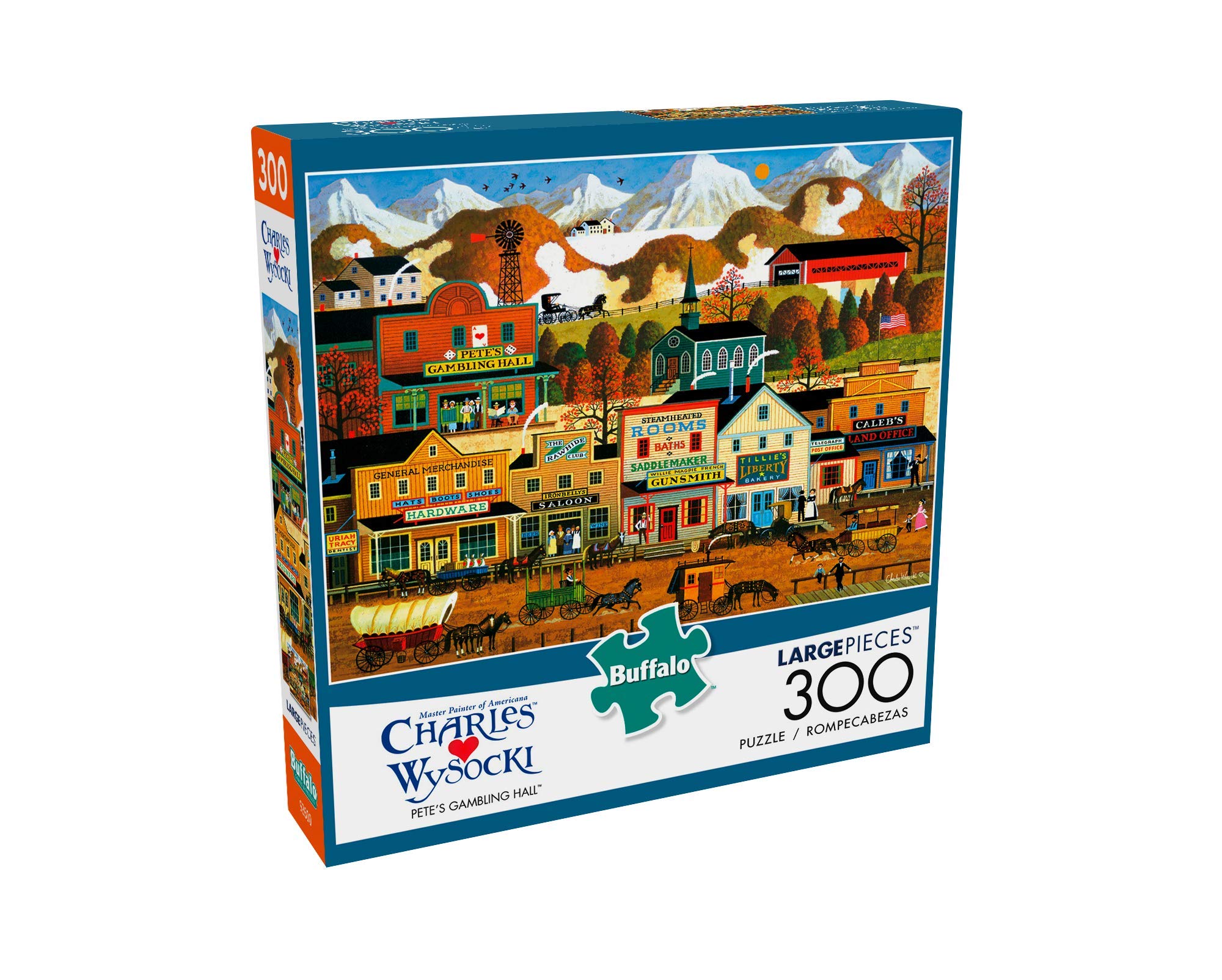 Buffalo Games - Charles Wysocki - Pete's Gambling Hall - 300 Large Piece Jigsaw Puzzle